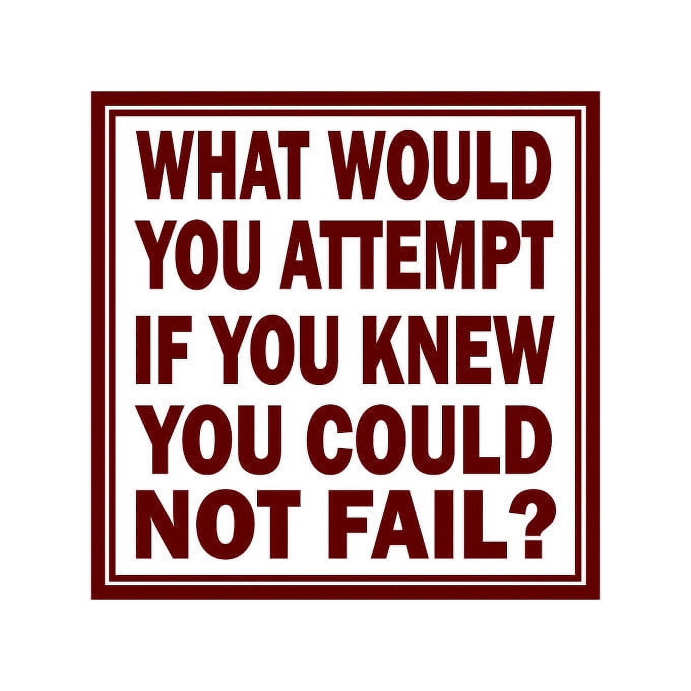 What would you attempt if you knew you could not fail? Vinyl Quote ...