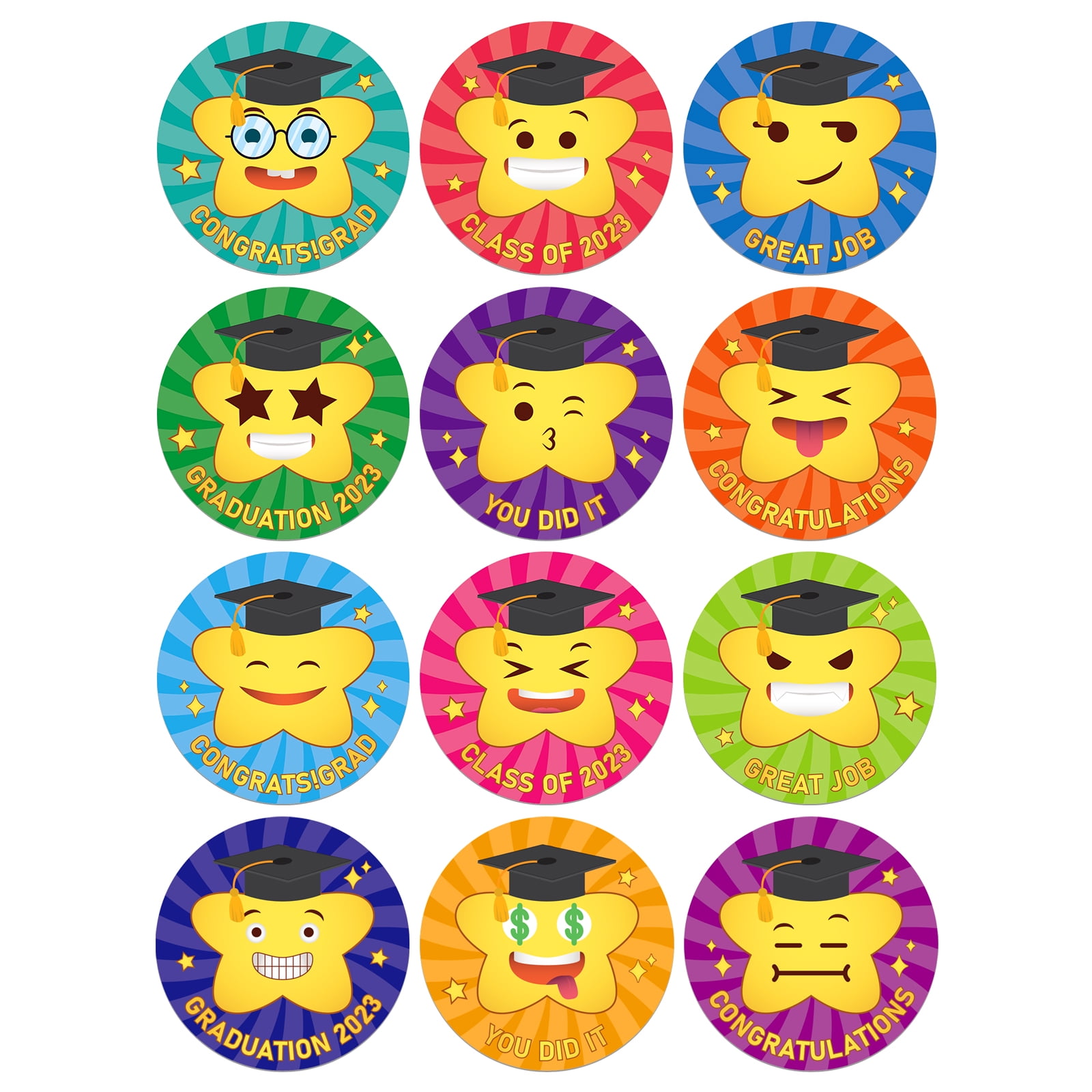 WhatSign 36Pcs Graduation Stickers for Kids Class of 2023 Party Favor ...