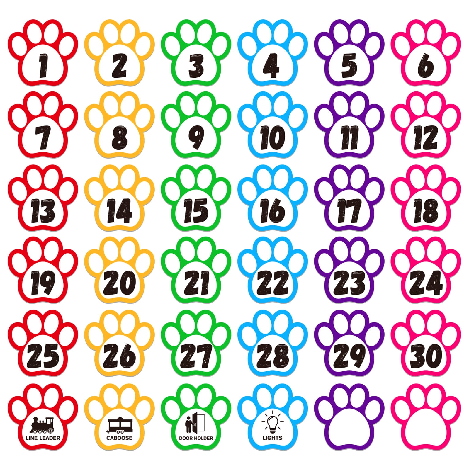 WhatSign 36Pcs Multicolored Classroom Number Spot Markers for School ...