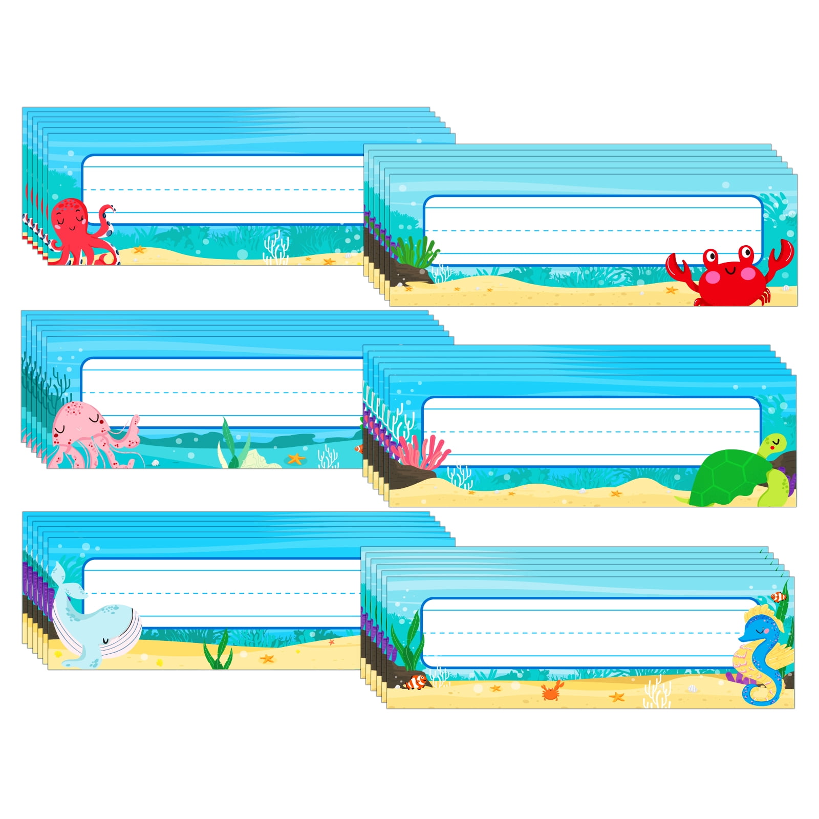 WhatSign 36Pcs Name Plates for Classroom Desk Sea Animal School Desk ...