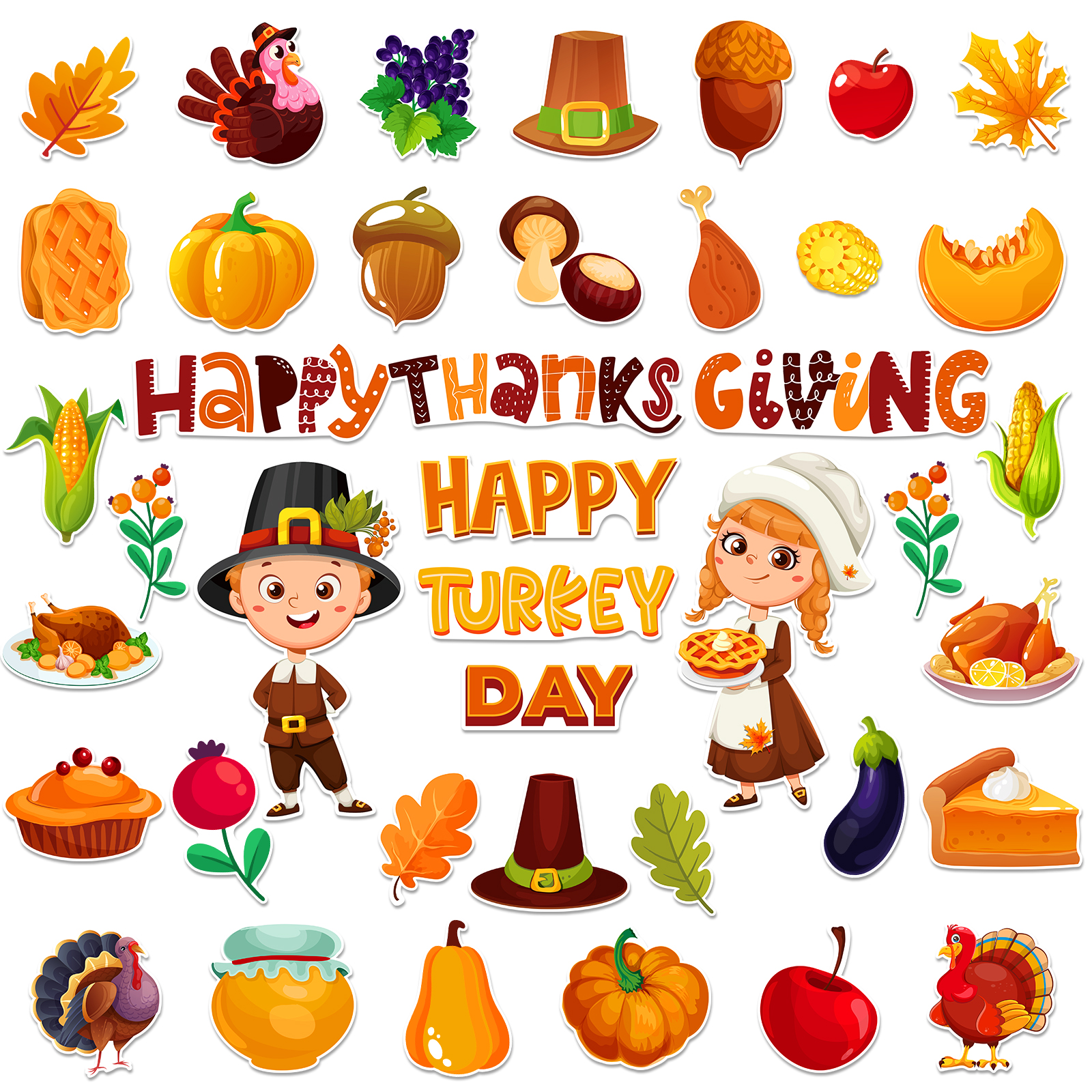 WhatSign 41PCS Thanksgiving Decor Cutouts, Classroom & Party ...