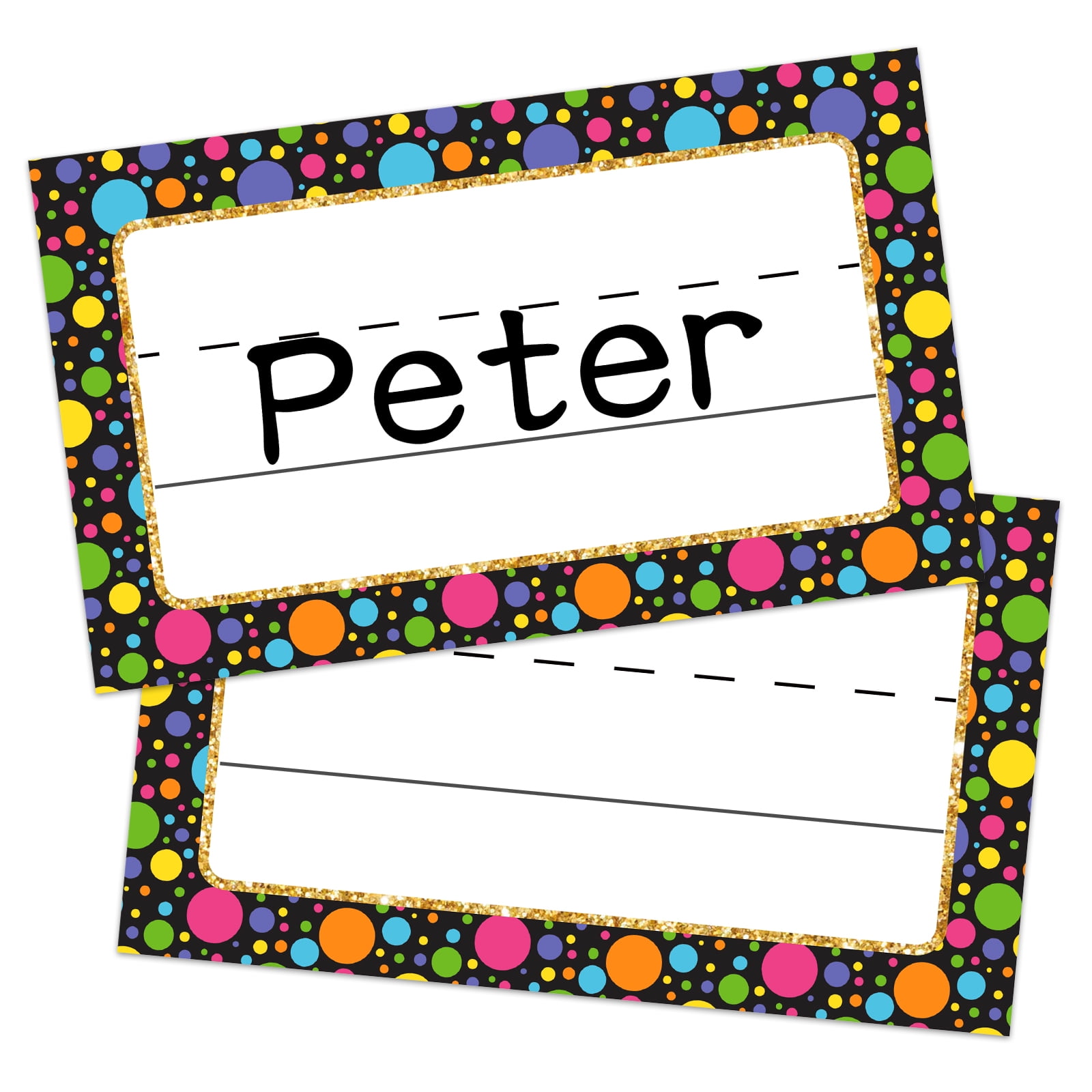 WhatSign 48PCS Name Tag Stickers for Classroom Watercolor Dots Desks ...