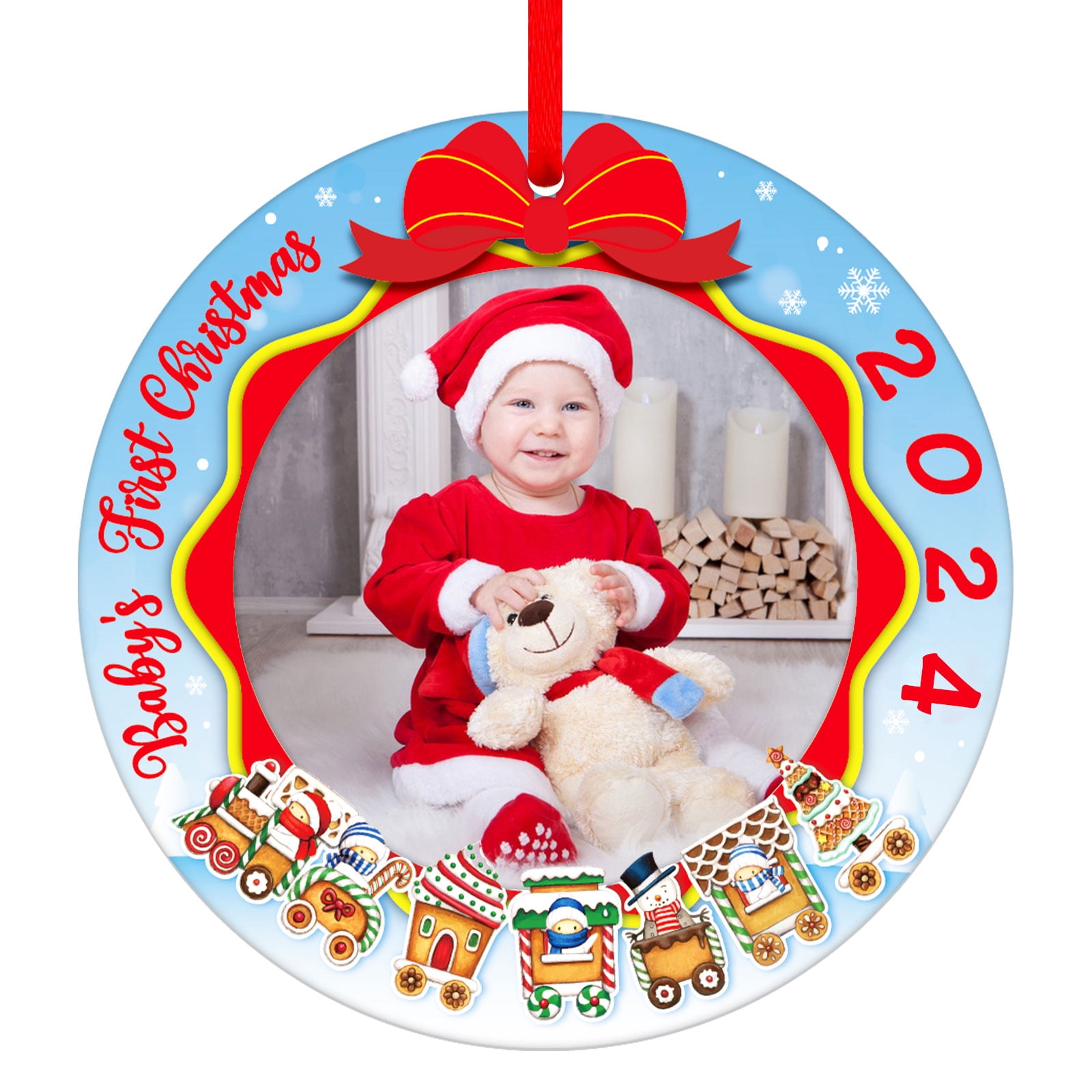 WhatSign Baby's First Christmas Picture Frame Ornament 2024 My First ...