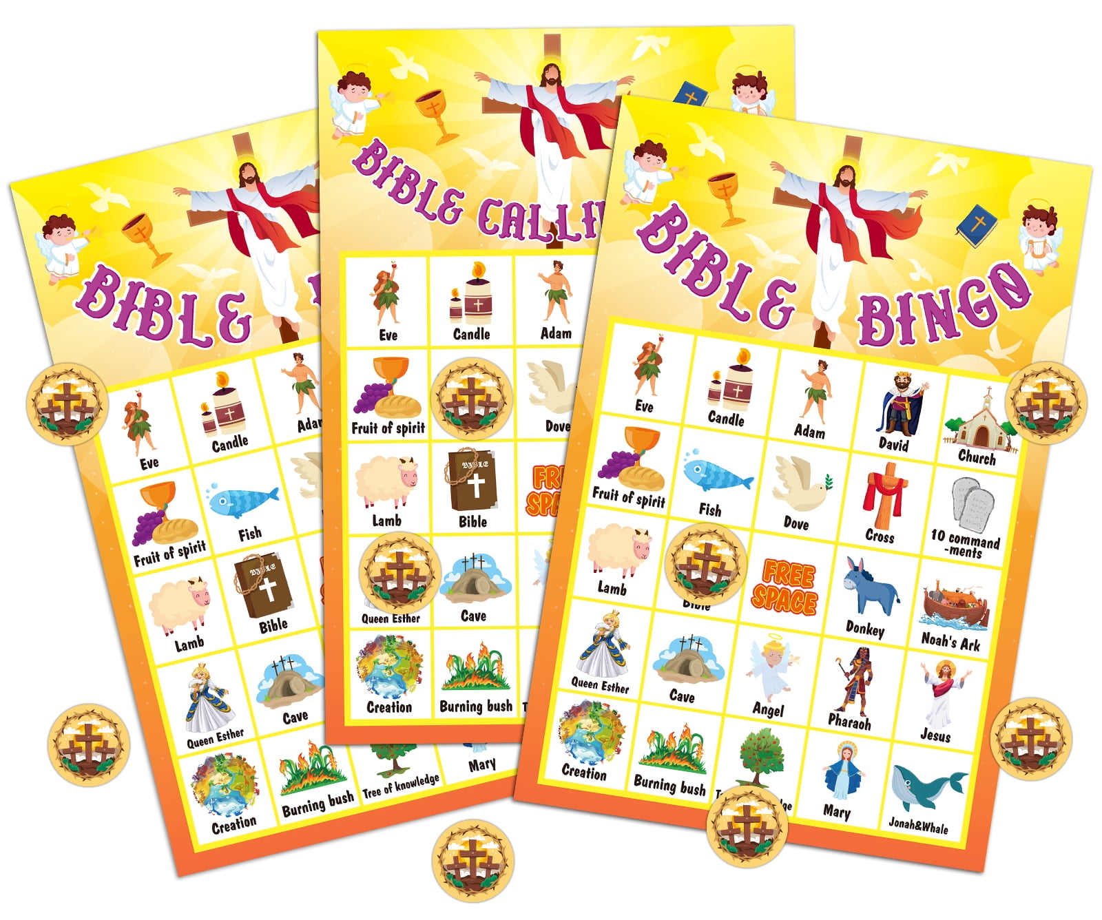 WhatSign Bible Bingo Game, Nativity Bingo for Kids Adults, 26 Players ...