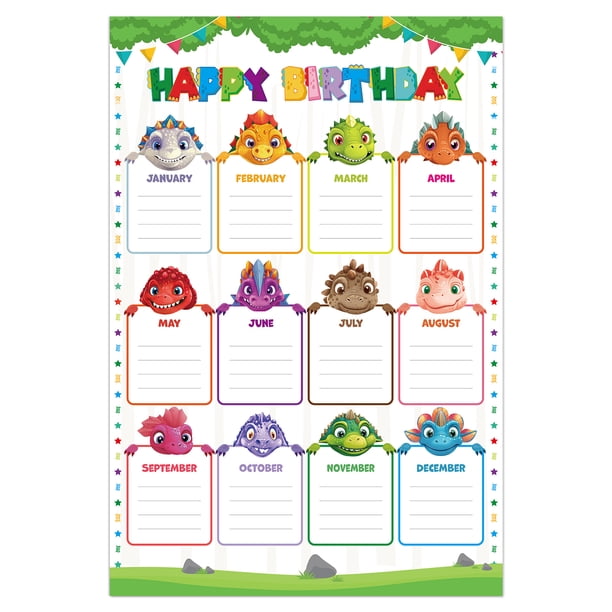 Calendar Classroom Birthday Calendar 2 Sheets Happy Birthday Chart For ...