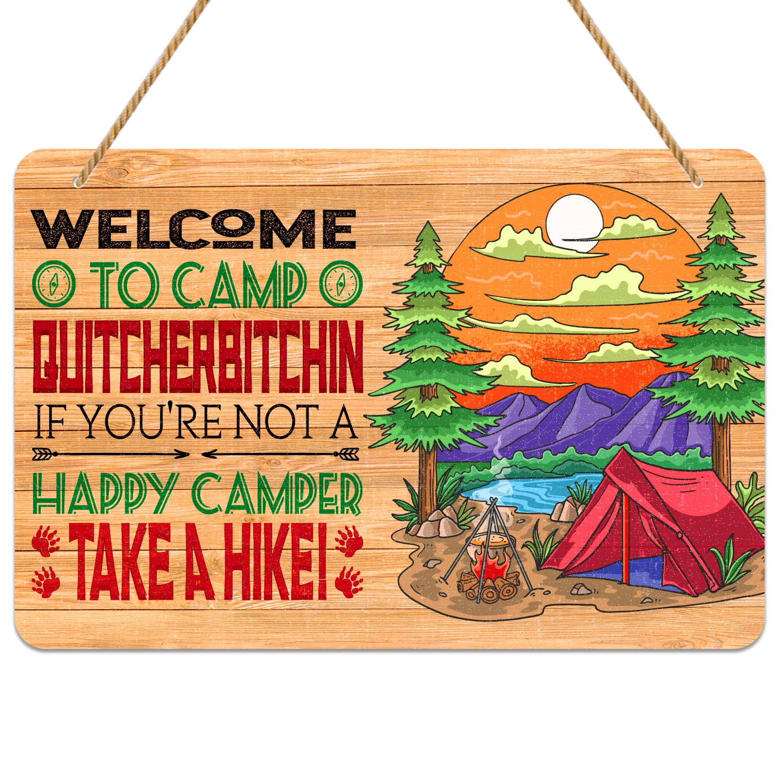 WhatSign Camping Decor Sign Funny Welcome to Camp Quitcherbitchin ...