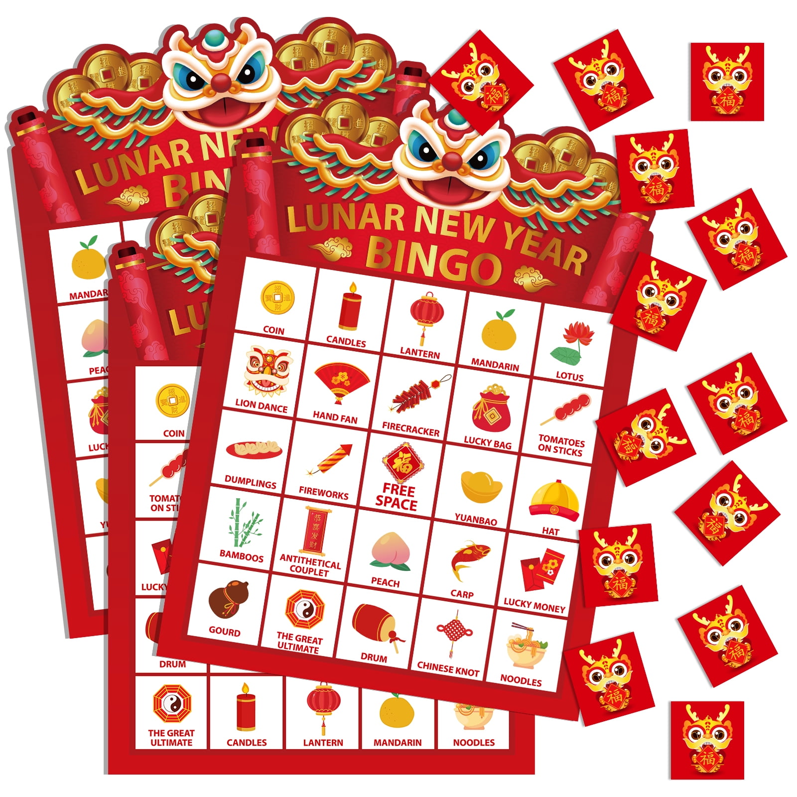 WhatSign Chinese New Year Bingo Game for Adults Kids 26 Players 2024 ...