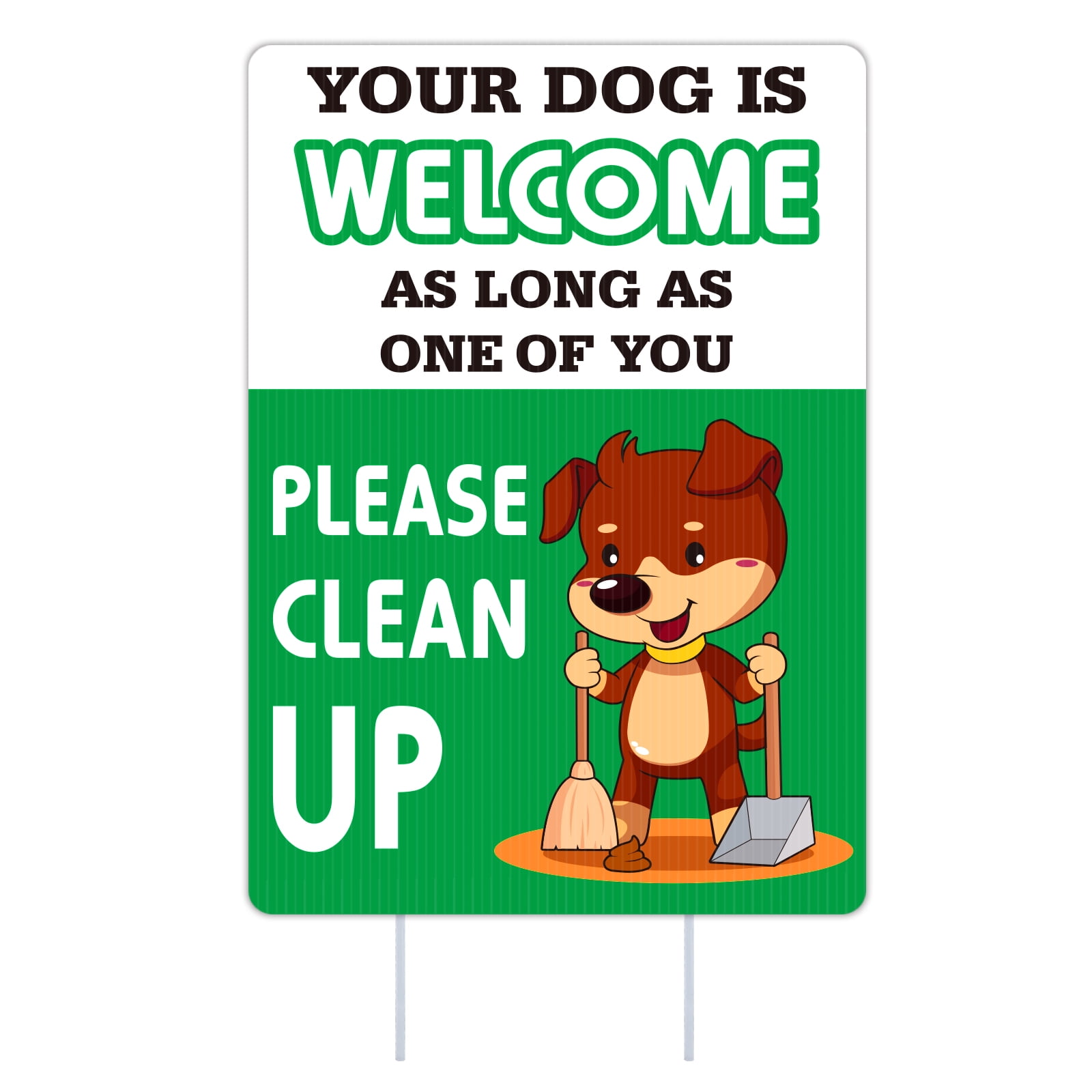 WhatSign Double Sided Dog Yard Sign, 'Clean Up After Your Dog ...