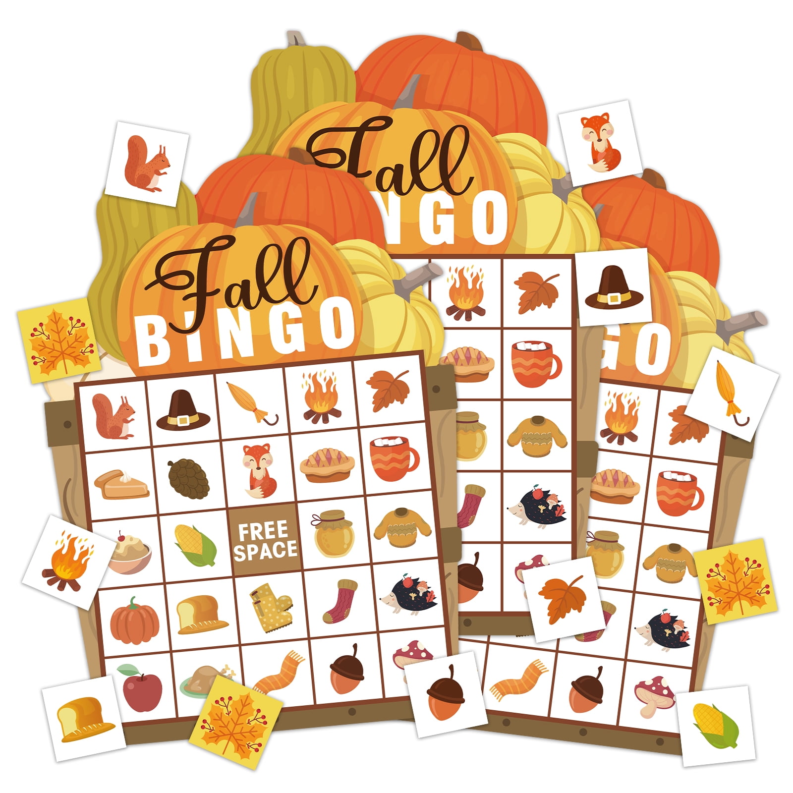 WhatSign Fall Bingo Game Cards - 26 Player Set - Walmart.com