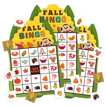 Bingo Game Thanksgiving Games for Kids 24 Players Bingo Cards for ...