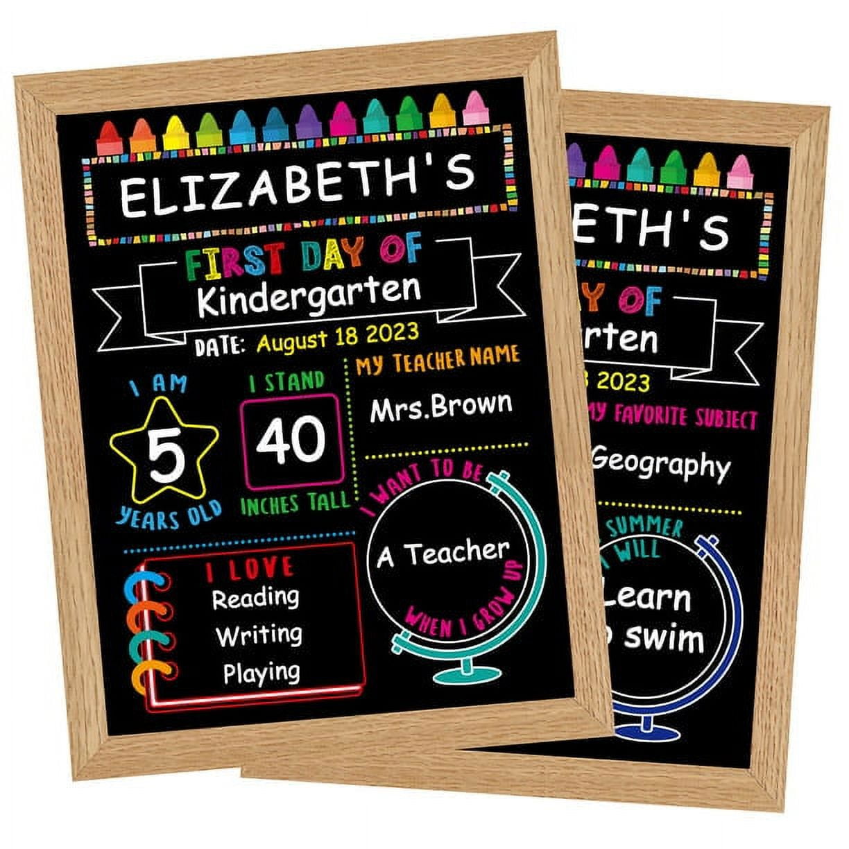 WhatSign Double Sided First & Last Day of School Chalkboard Signs with ...