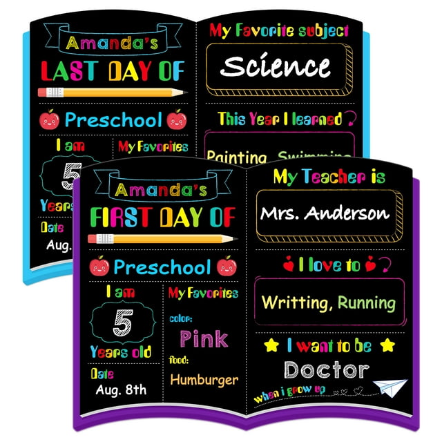 WhatSign First and Last Day of School Board Book-Shape Back to School ...