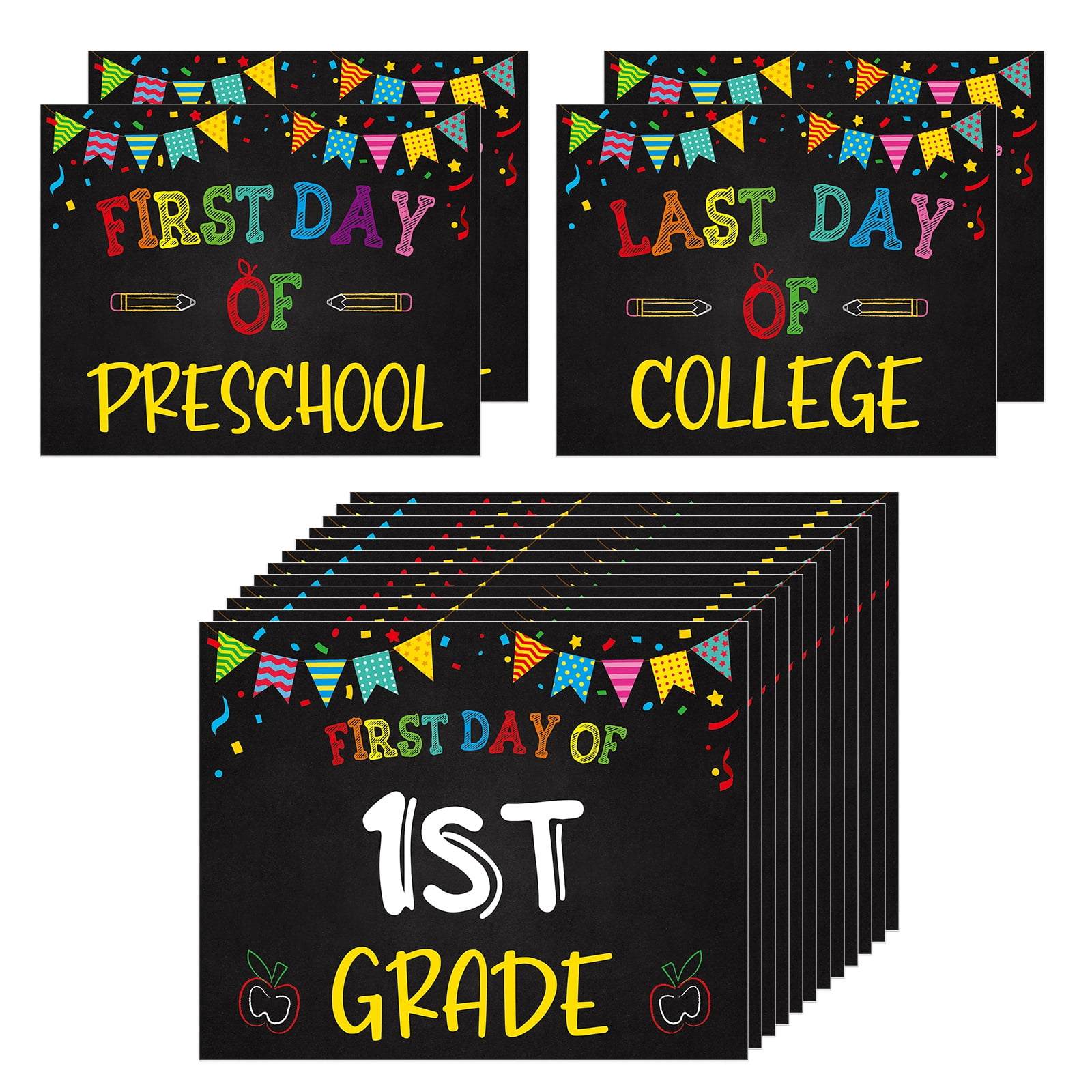 WhatSign First & Last Day of School Photo Prop Sign 10''x8'' Back to ...