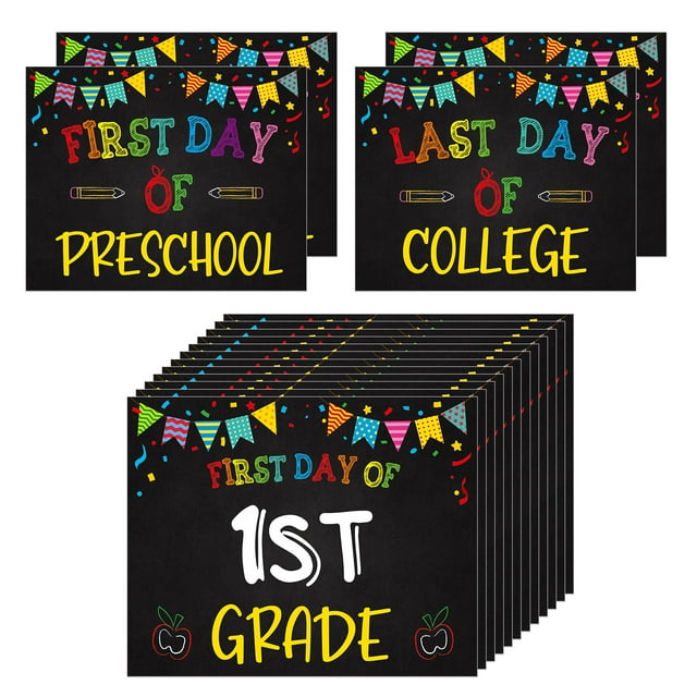 WhatSign First & Last Day of School Photo Prop Sign 10''x8'' Back to ...