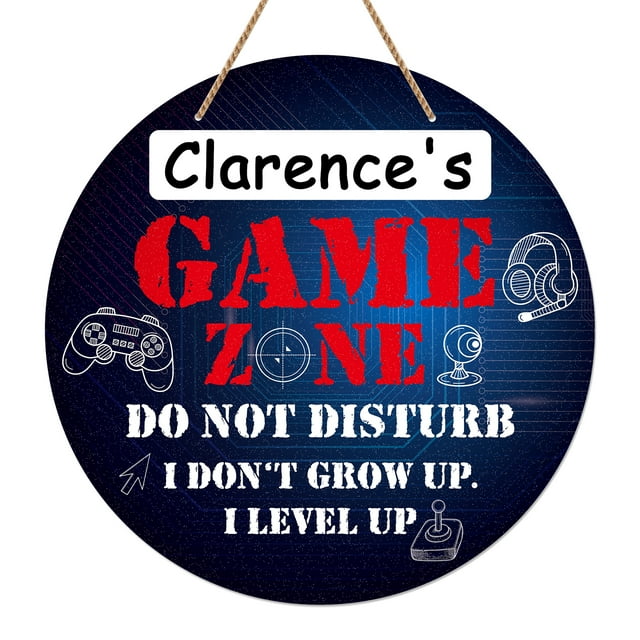 WhatSign Funny Game Zone Sign Plaque Personalized Boys Gamer Room Wall ...