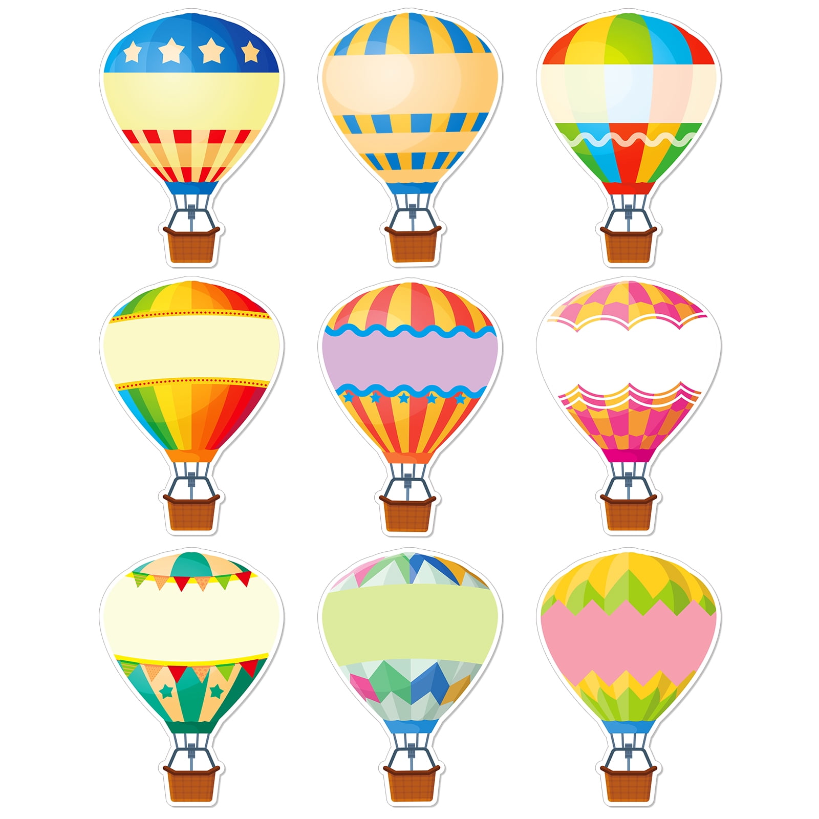 WhatSign Hot Air Balloon Cutouts 36PCS Cardstock Paper Hot Air Balloon ...