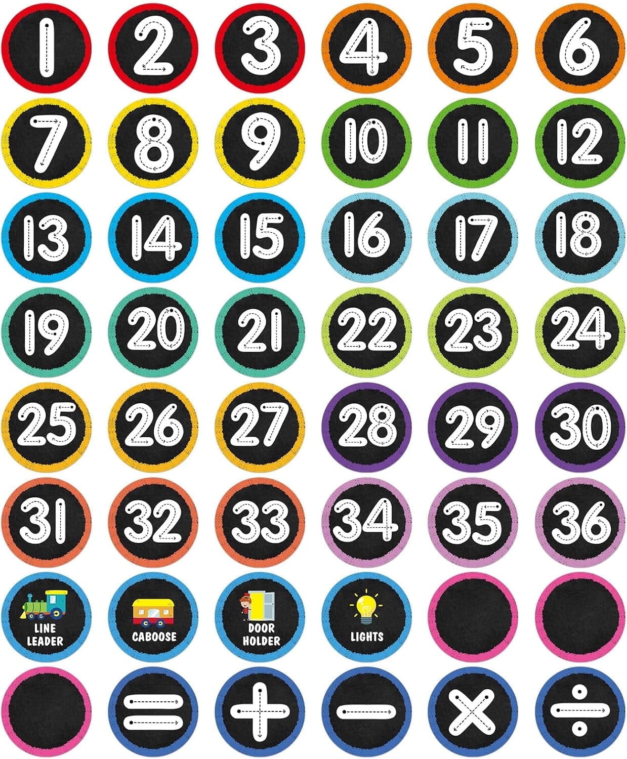 WhatSign Line up Spots for Classroom Floor - 48PCS Number Stickers ...