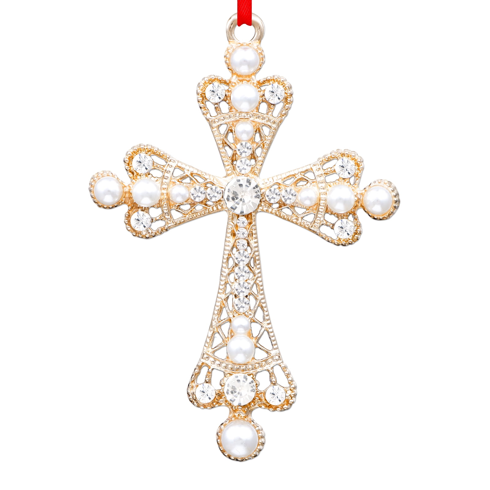 WhatSign Metal Christmas Cross Christian Christmas Ornaments Holy Cross ...