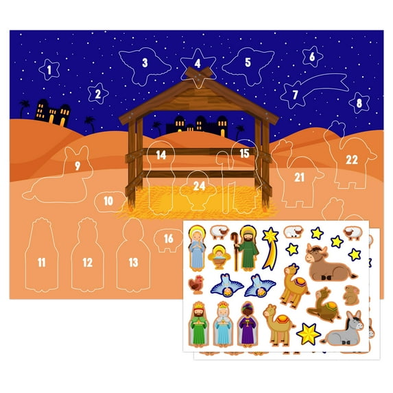 WhatSign Nativity Sticker Advent Calendar for Kids Christmas Advent ...