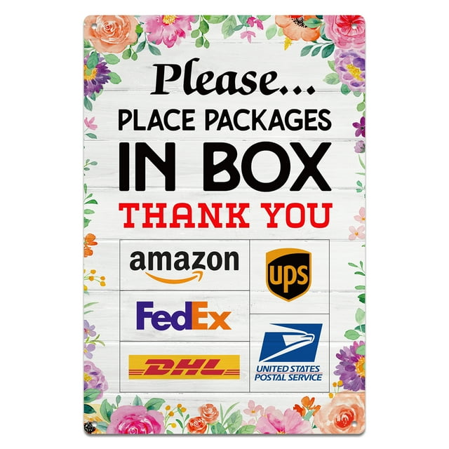 WhatSign Package Delivery Sign Please Place Packages in Box Metal ...