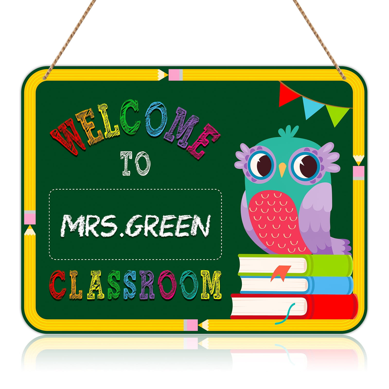 WhatSign Personalized Teacher Door Sign - 14" X 11" Welcome Sign for ...