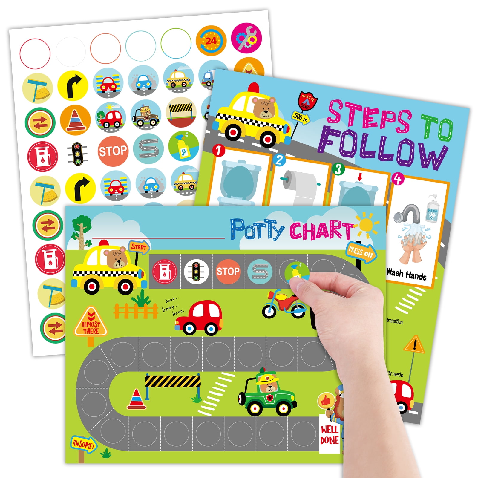 WhatSign Potty Training Chart for Toddlers Boys 10pcs+8pcs Potty ...