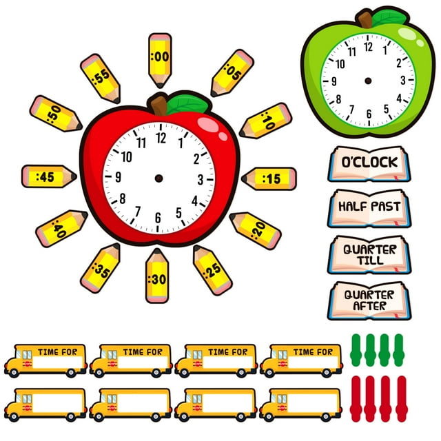 WhatSign Telling Time Classroom Bulletin Board Decorations - Walmart.com