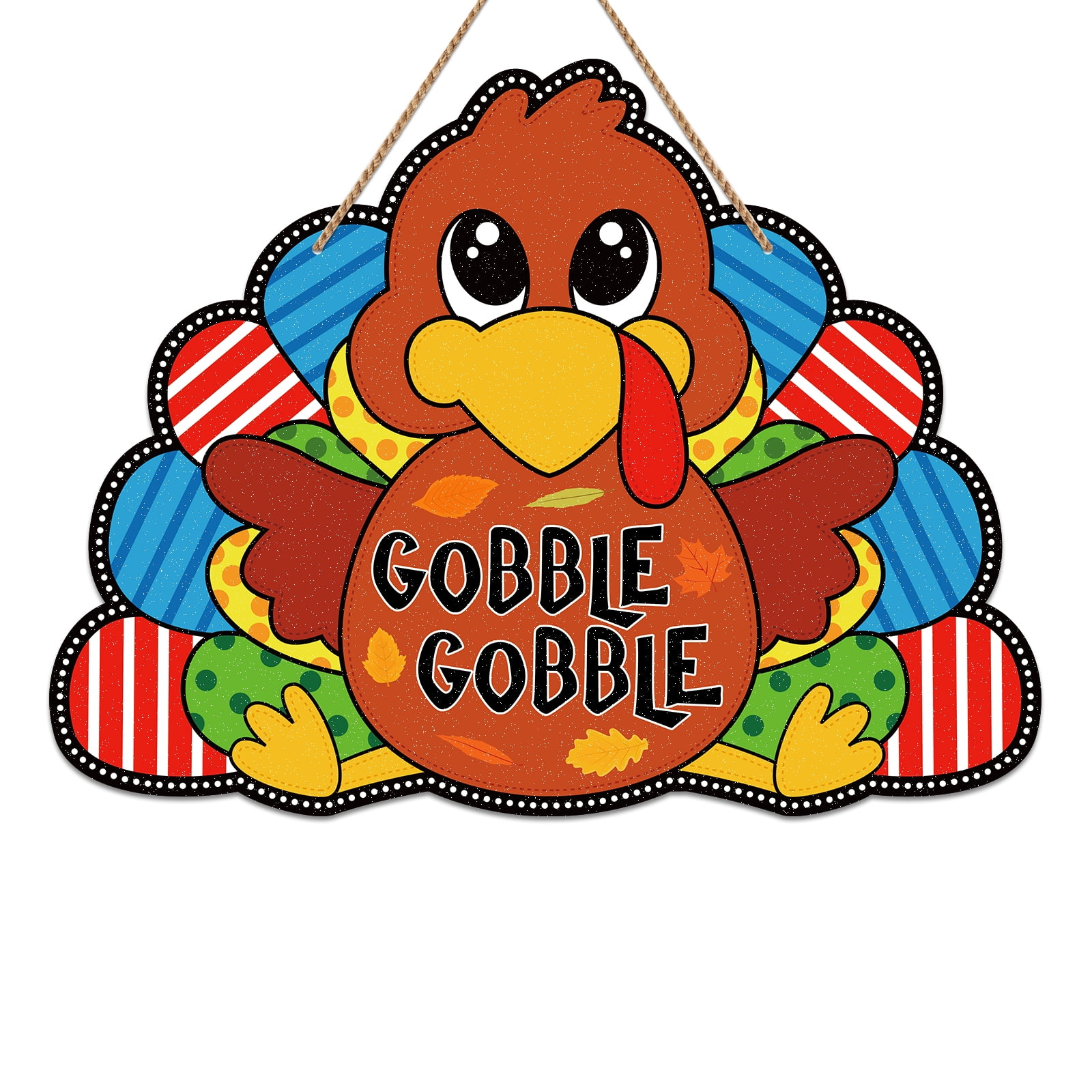 WhatSign Thanksgiving Door Decorations Turkey Door Hanging Sign Gobble ...