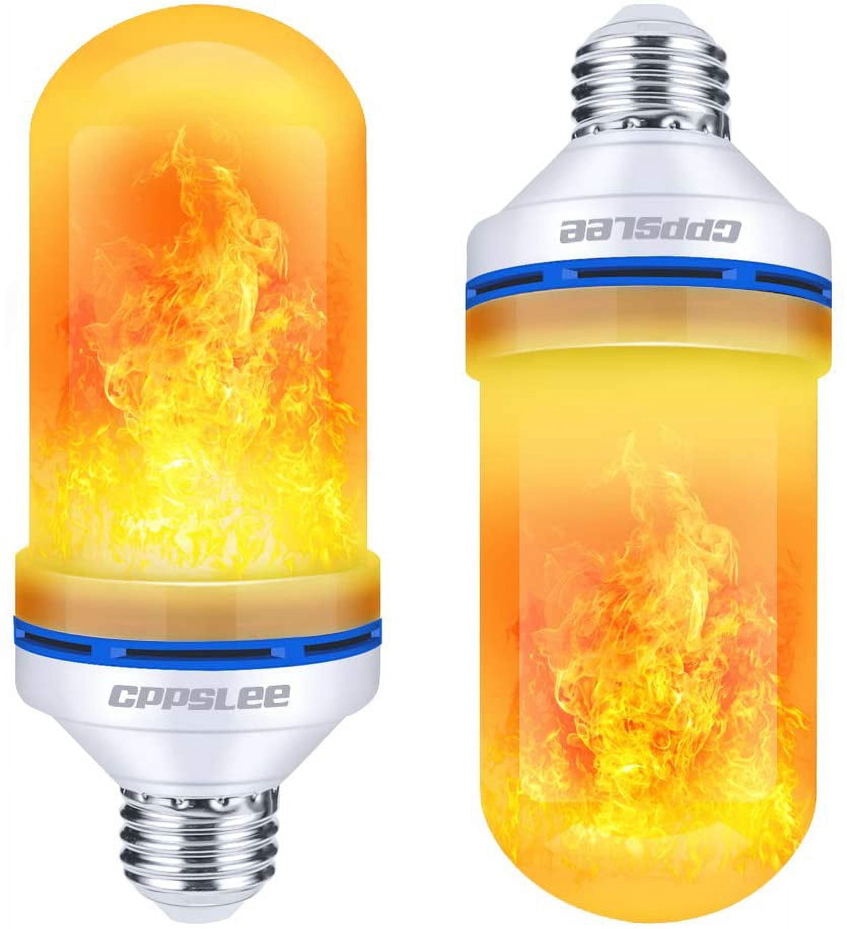 Whataatahia Gravity-Sensing Flame Effect Light Bulbs, 4 Mode E26 Base ...