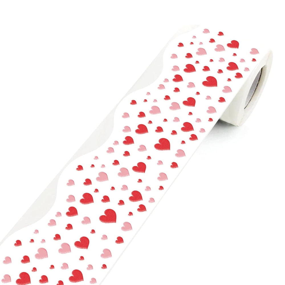 Whataatahia Hearts Bulletin Board Borders,20M Self-Adhesive Colorful ...