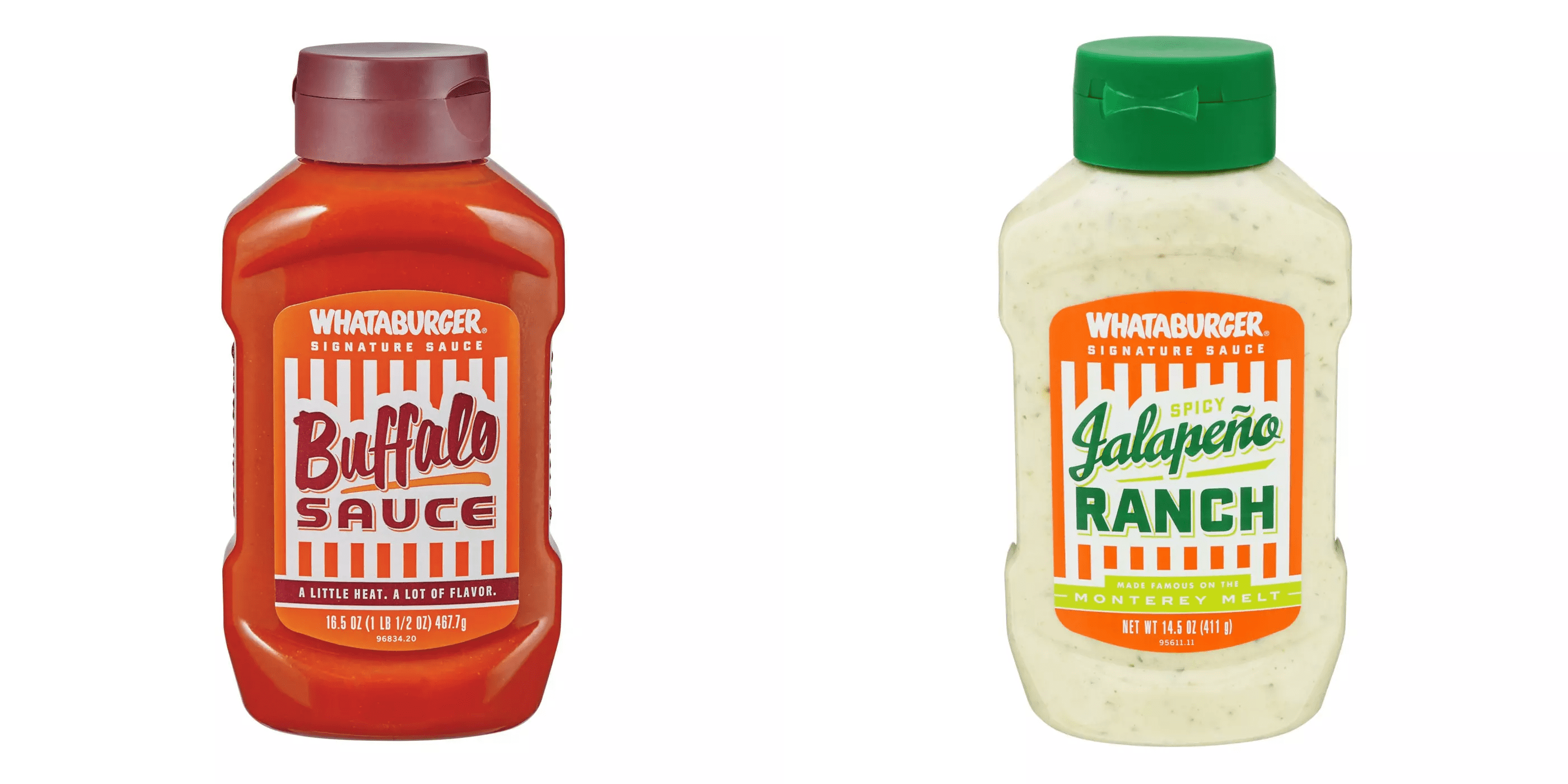 Whataburger Buffalo Sauce, 16.5 oz Whataburger Spicy Jalapeno Ranch, 14 ...
