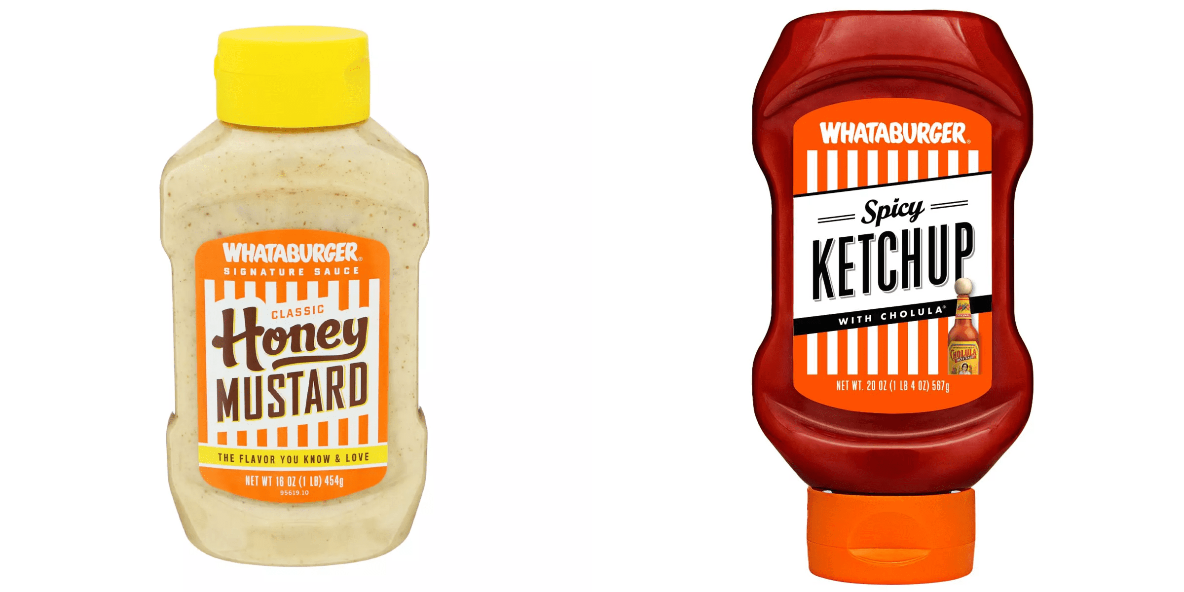 Whataburger Classic Honey Mustard, 16 oz Whataburger Spicy Ketchup with ...
