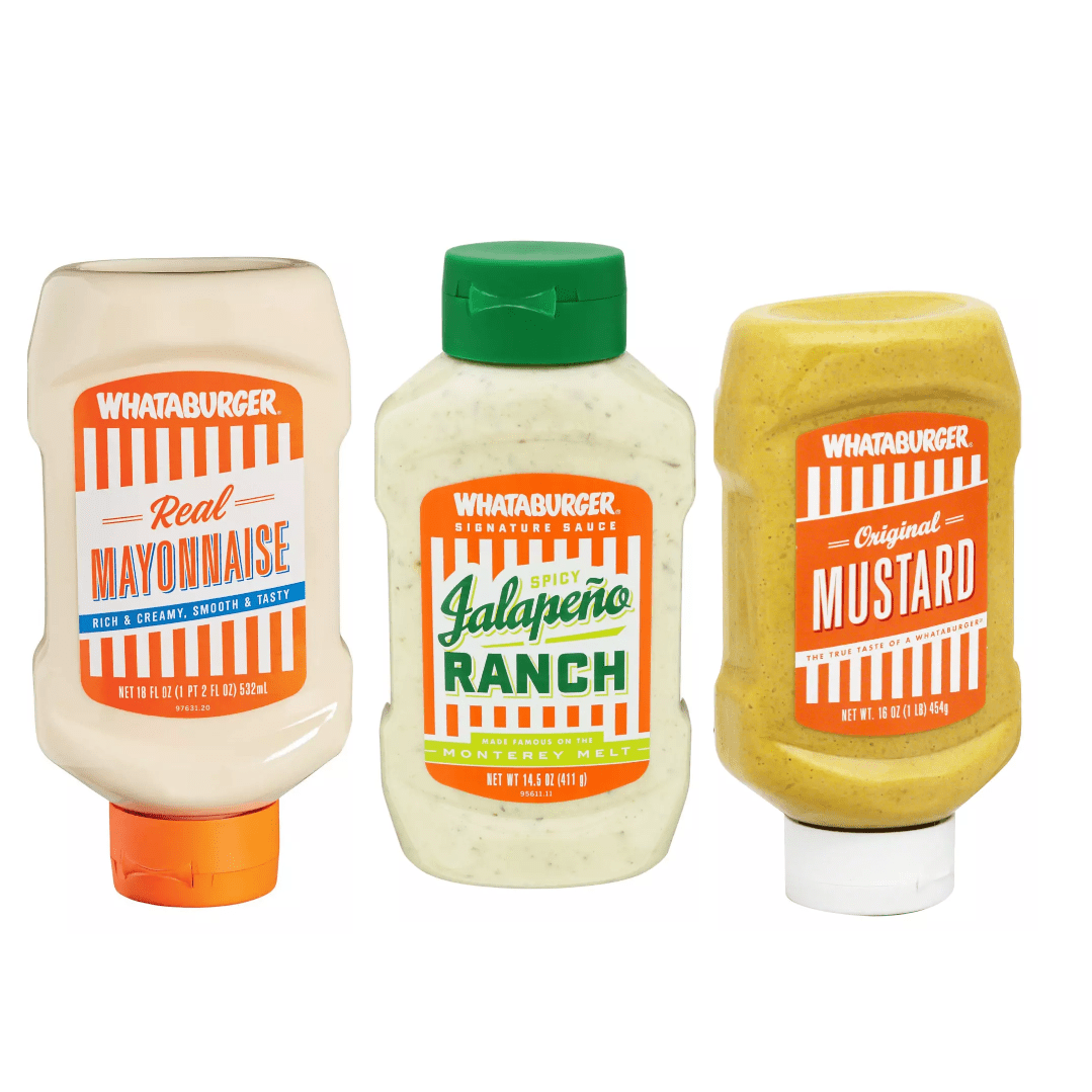 Whataburger Creamy Buttermilk Ranch, 16 oz Whataburger Buffalo Sauce ...