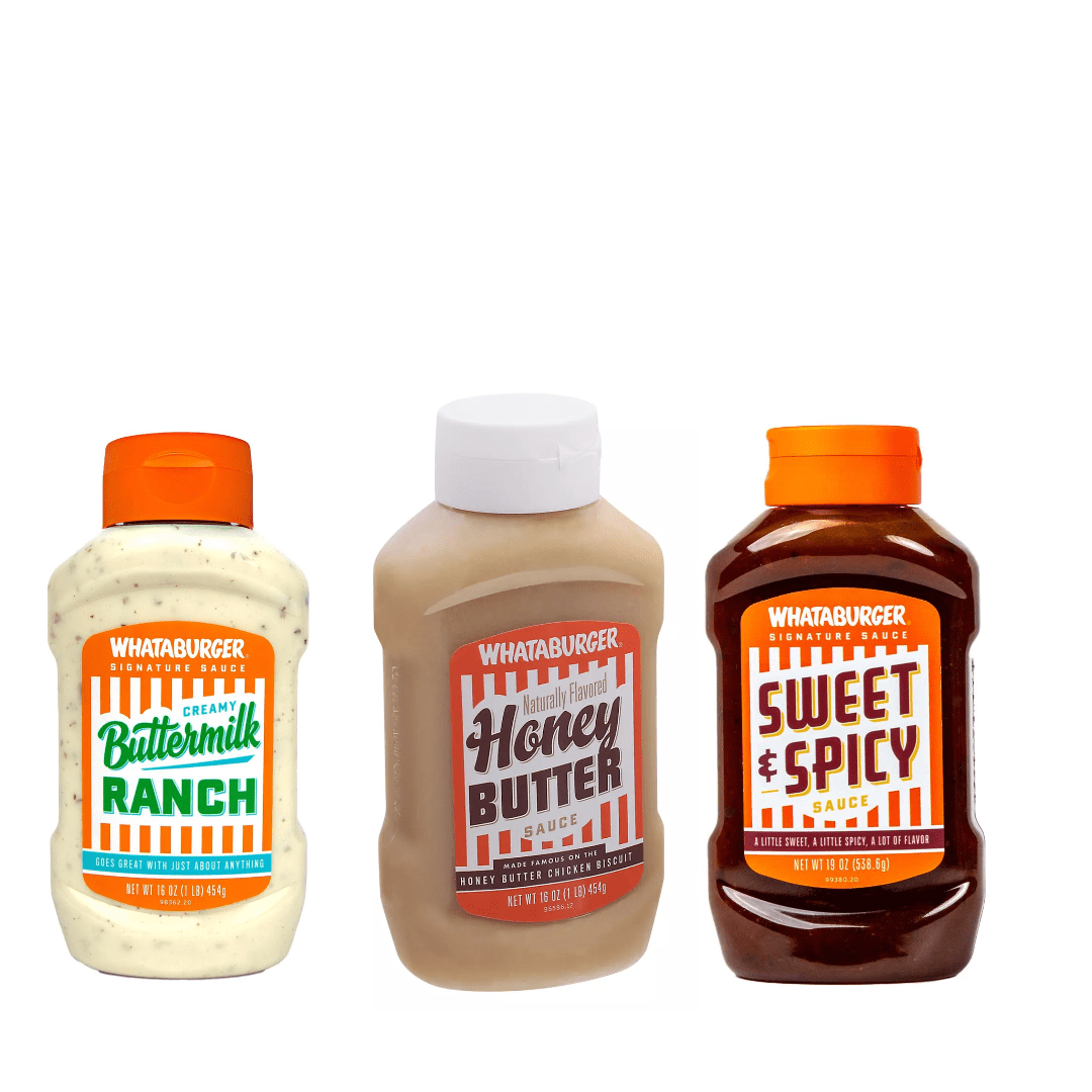 Whataburger Creamy Buttermilk Ranch, 16 oz Whataburger Honey Butter, 16 ...