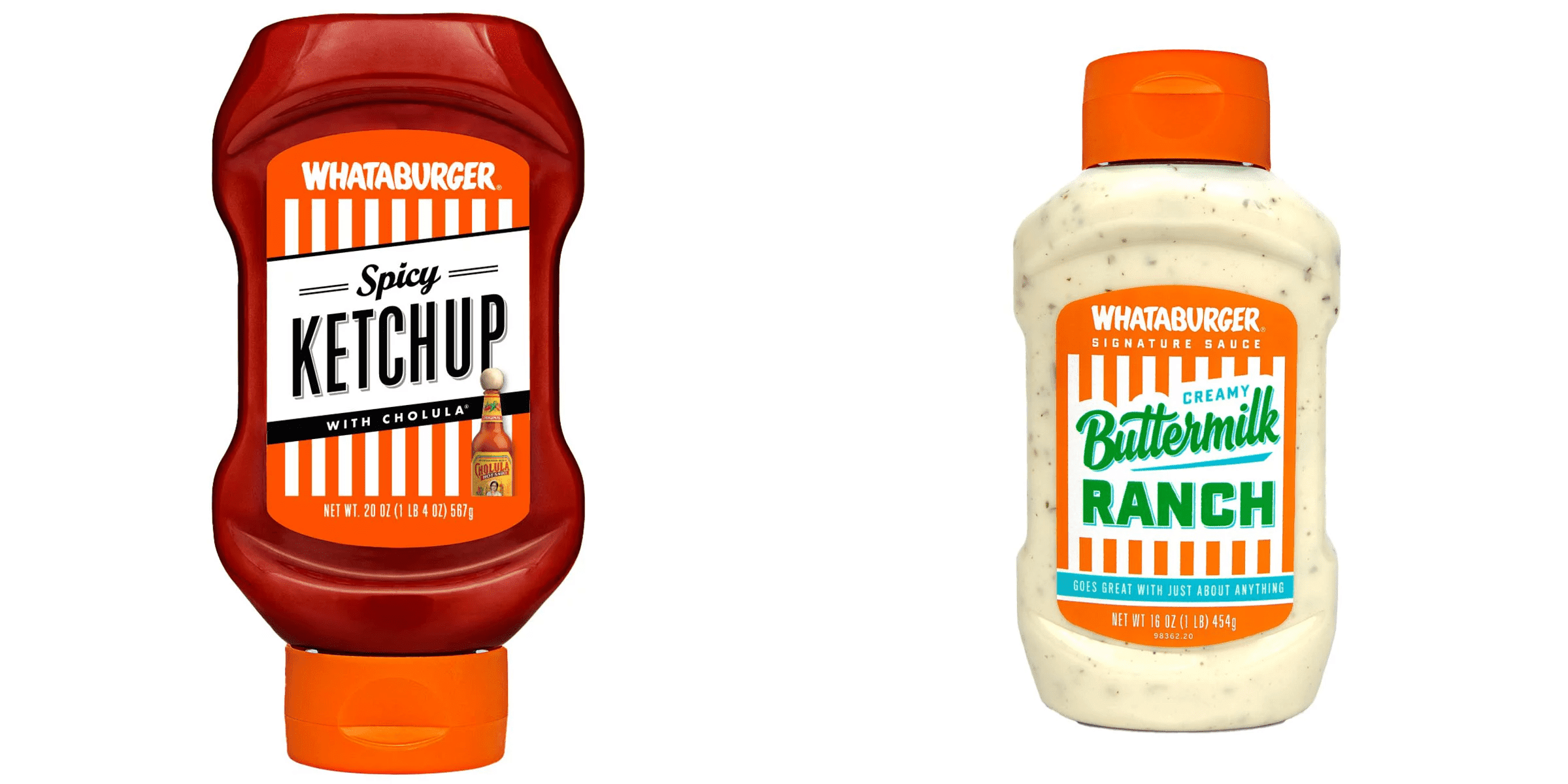 Whataburger Creamy Buttermilk Ranch, 16 oz Whataburger Spicy Ketchup ...