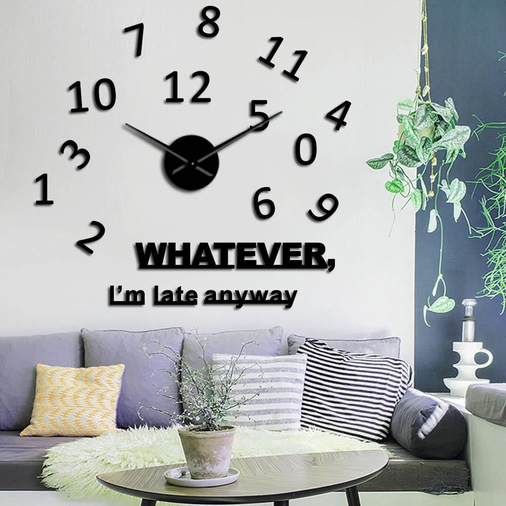 Whatever I'm Late Anyway Inspirational Quote Wall Art Large Numbers DIY ...