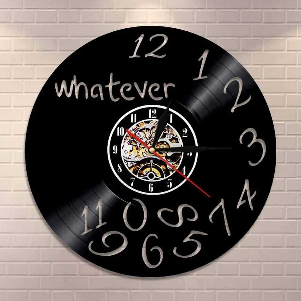 Whatever,I'm late anyway Whatever Vinyl Wall Clock,Vinyl Record Clock ...