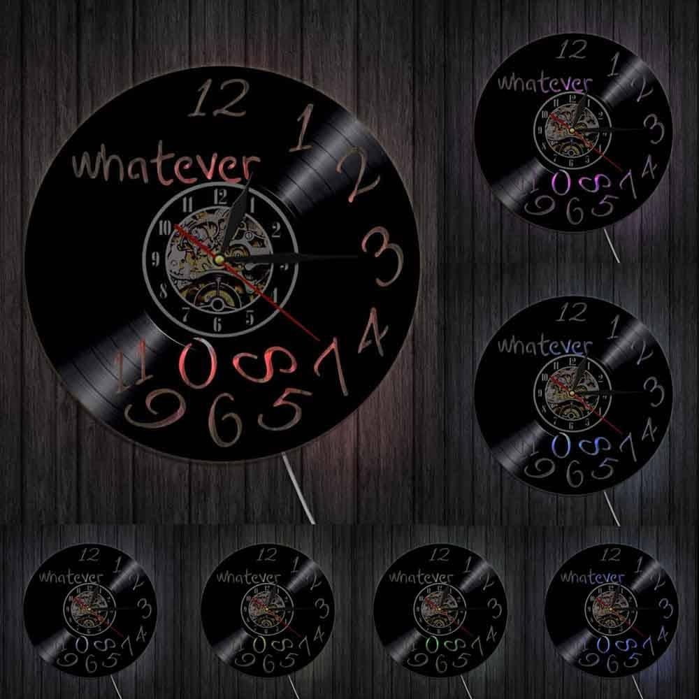 Whatever,I'm late anyway Whatever Wall Clock Vintage Vinyl Record Clock ...