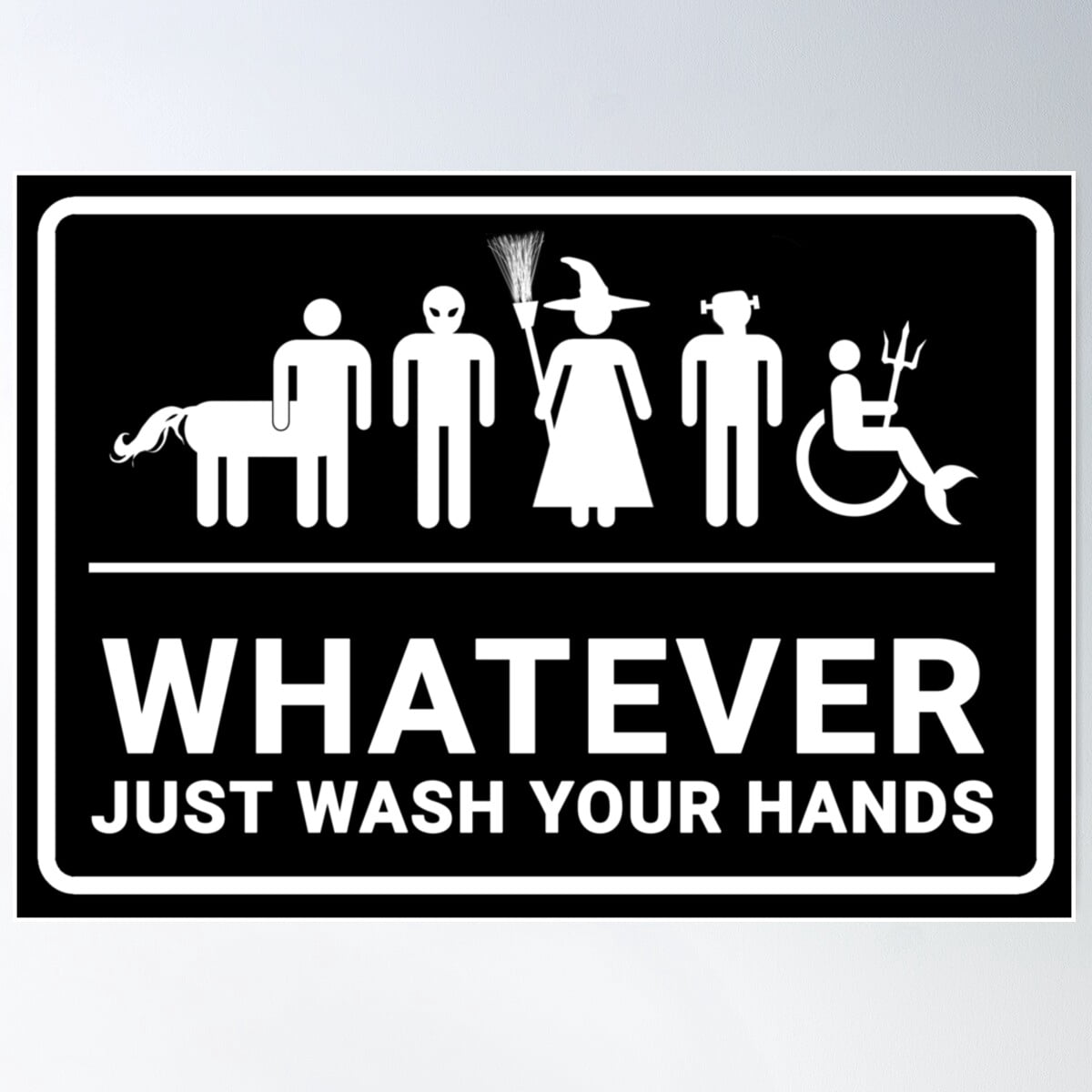 Whatever Just Wash Your Hands Poster Wall Art, Modern Wall Decor For ...