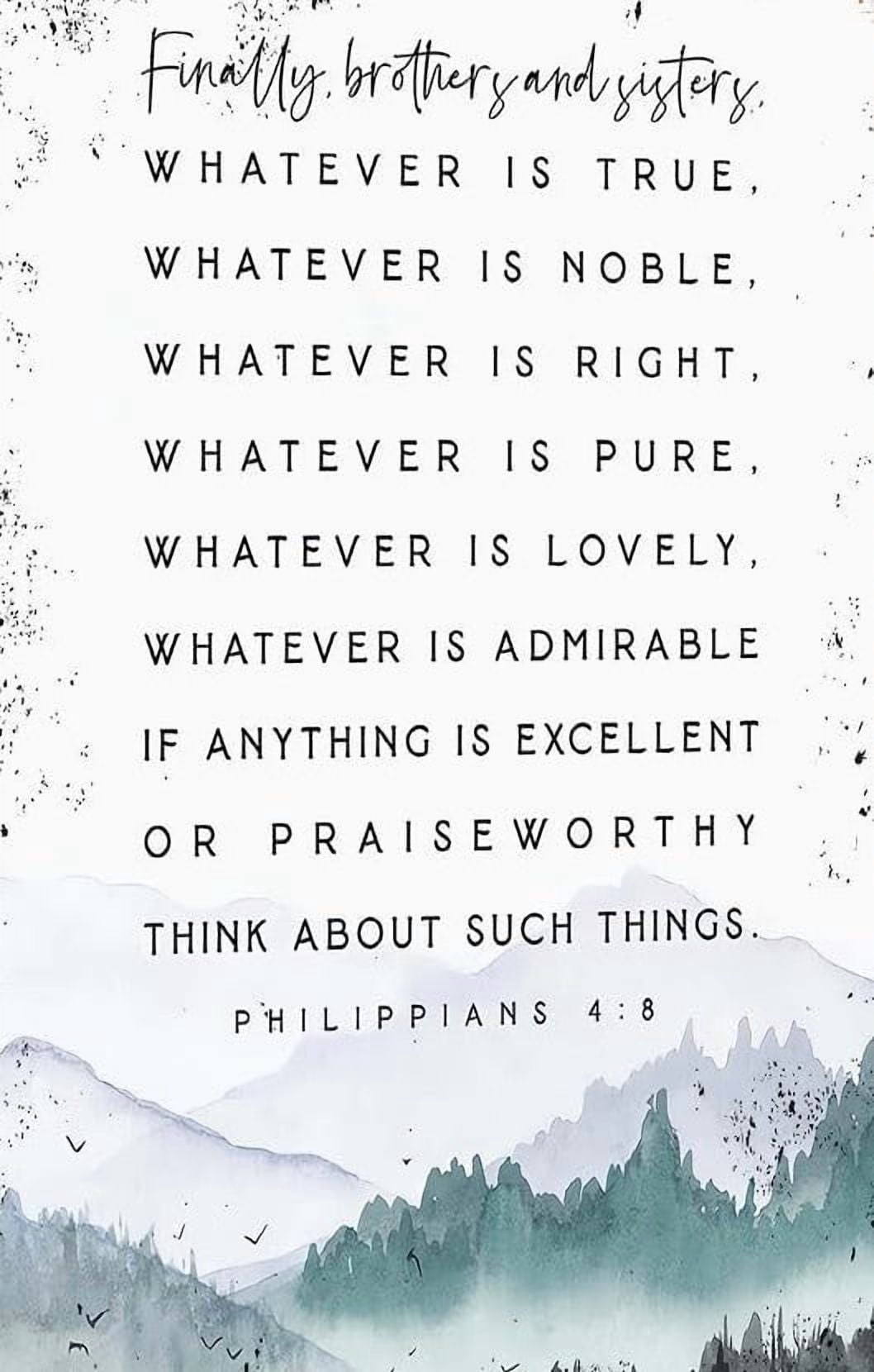 Whatever Is True Philippians 4 8 Wall Decor Bible Verse Wall Art ...