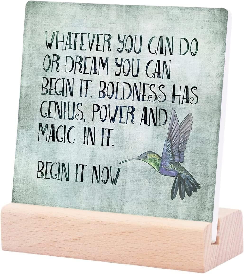 Whatever You Can Do Or Dream You Can Ceramic Table Plaque with Wooden ...