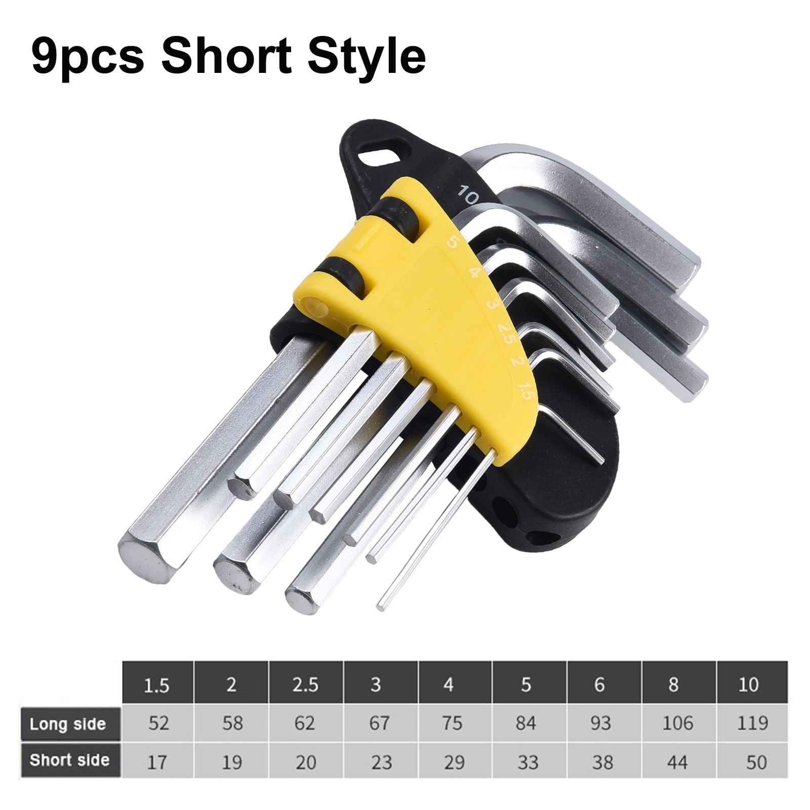 Whatever You Like 1.5-10mm L Wrench Kit Short Long Hex Key Set Repair ...