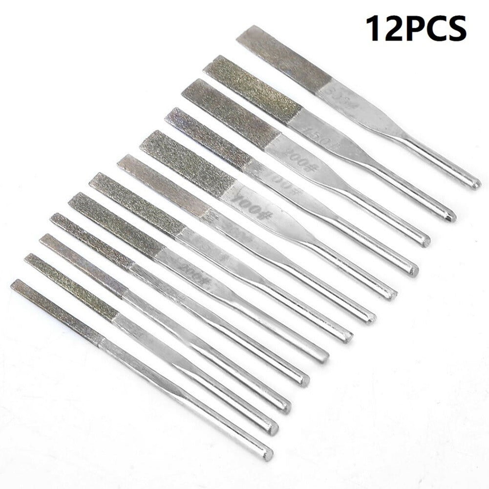 Whatever You Like 12 Pcs Emery Needle Files Metal File Set Versatile Tools for Glass Metal Rocks ...
