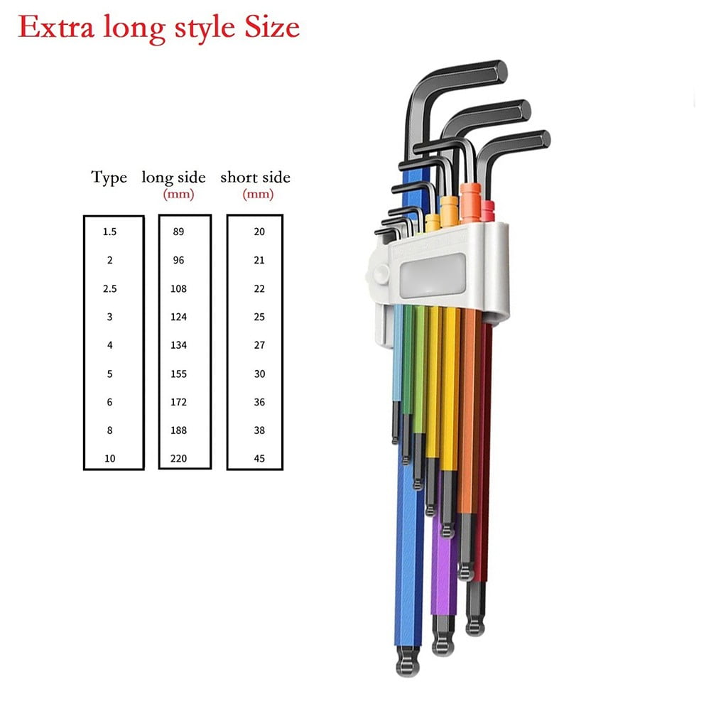 Whatever You Like 9 Pcs L types Hex Key Wrench Screwdriver Set Ball End ...