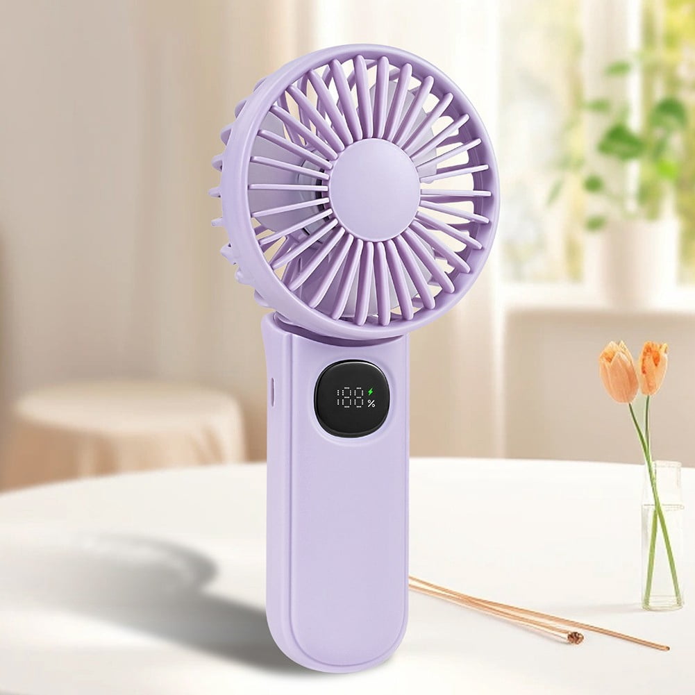 Whatever You Like-Portable 5-Speed Folding Neck Fan with LED Display ...