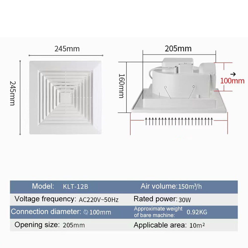 Whatever You Like-Powerful Silent Ceiling Exhaust Fan, 20x20cm ...