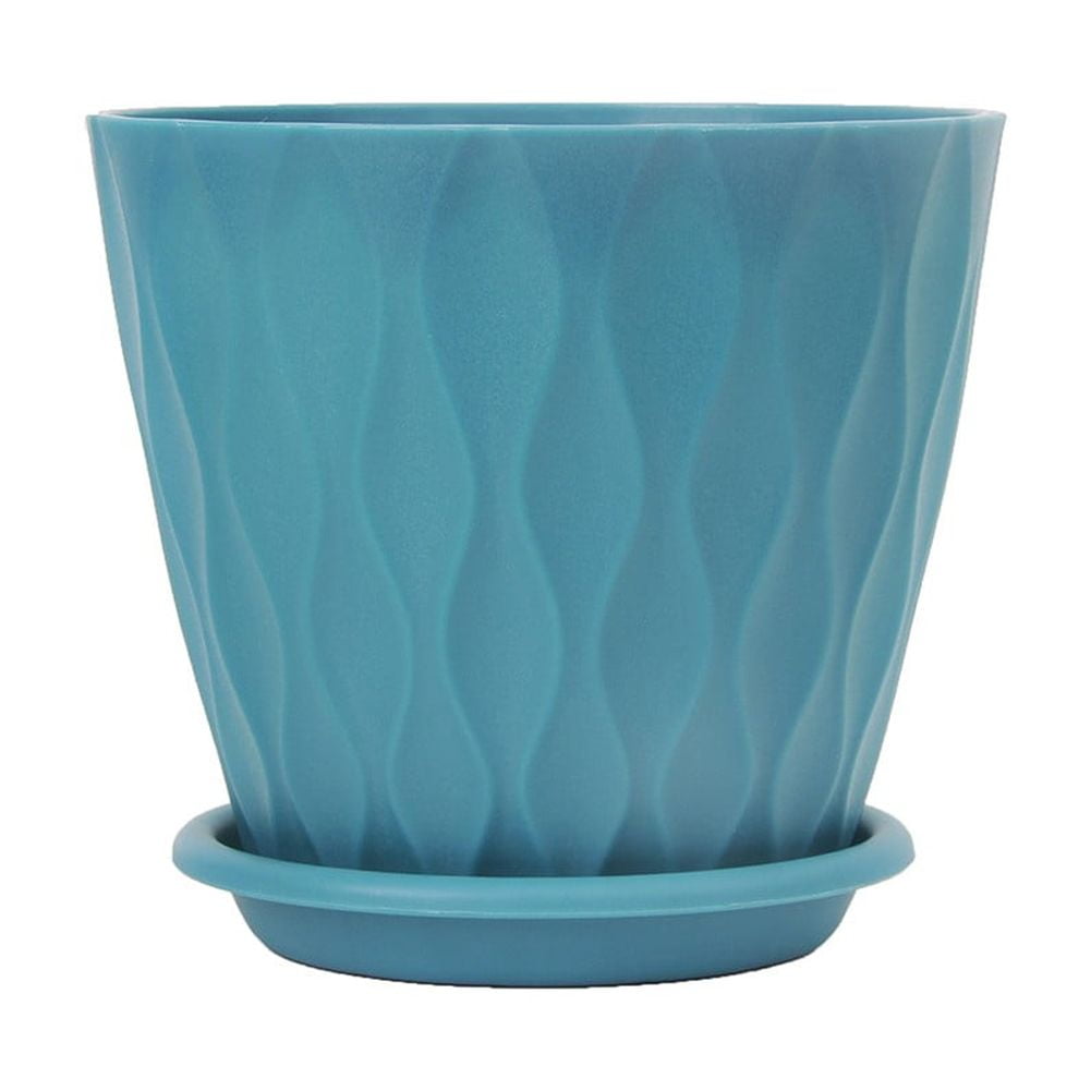 Whatever You Like-Thickened Wavy Pattern Flower Pots with Holders, Set ...