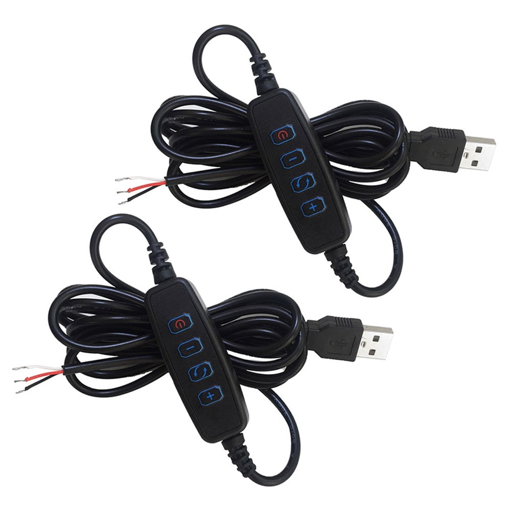 Whatever You Like-USB LED Dimmer Adapter Extension Cable 2-Pack, DC5V Brightness Control Switch ...