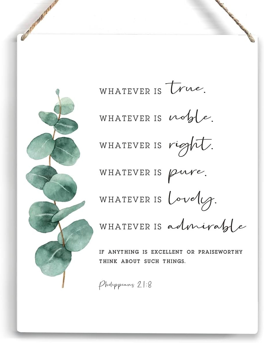 Whatever is True Bible Verse Wood Sign Rustic Philippians 218 Christian ...