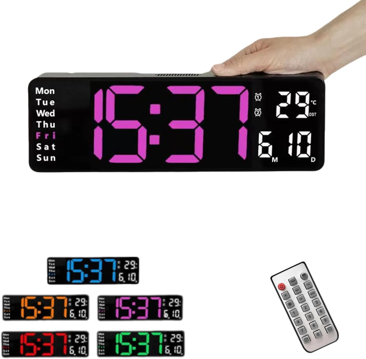 Whateveri Digital Clock, Whatever Digital Wall Clock with Remote ...